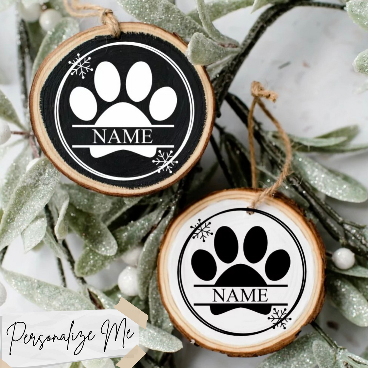 Personalized Paw Print Wood Ornament – Tiny House Craft Company